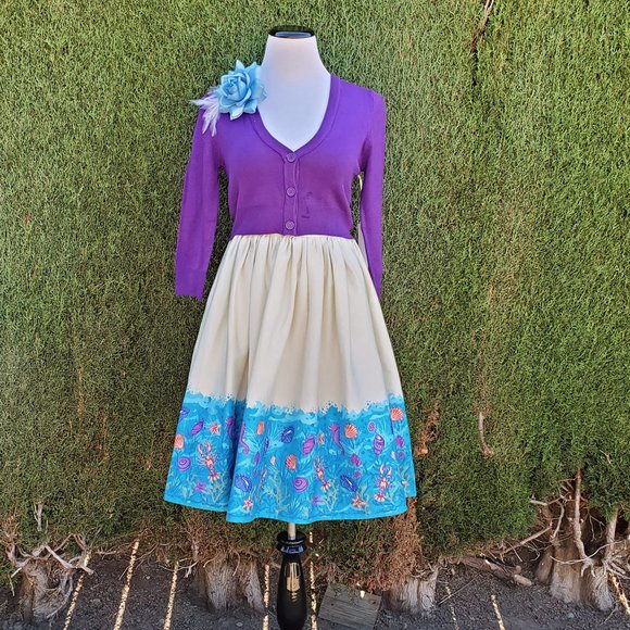 Collectif | Skirts | Collectif Jasmine Seashell Border Print Skirt Nwt ...